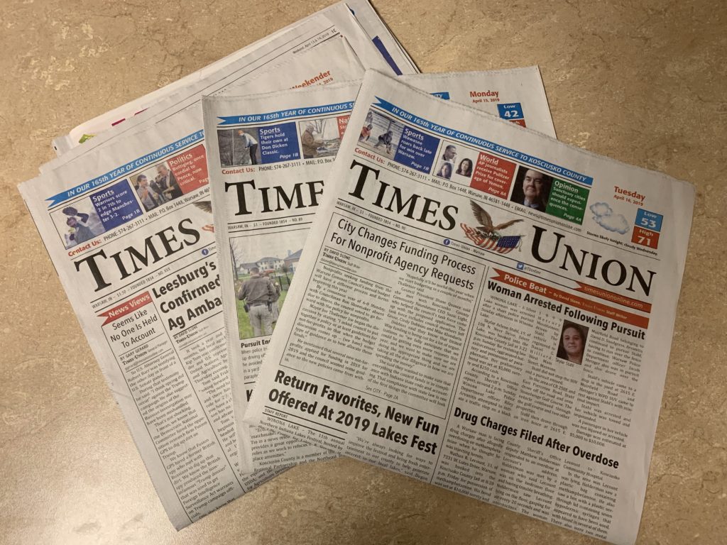 Times-Union changing to same-day postal delivery - News Now Warsaw